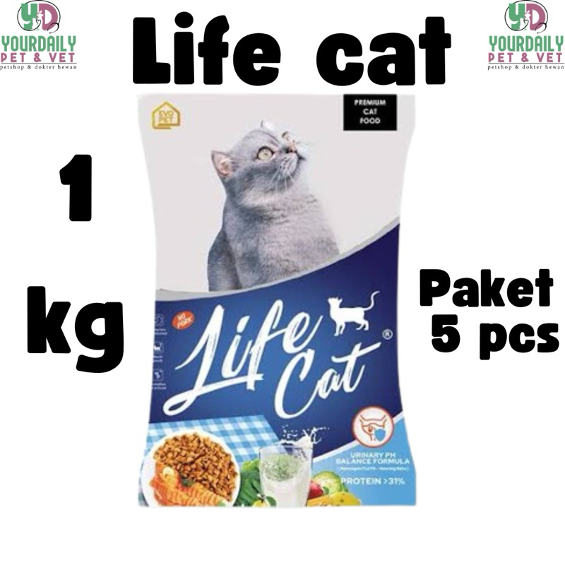 Jual paket promo - life cat premium dry food 1kg 5 bungkus | Shopee ...