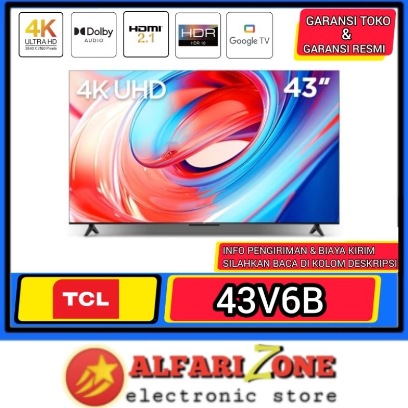 Jual Google TV 43 Inch UHD 4K TCL 43V6B Android TV 43" TCL SMART TV DIGITAL | Shopee Indonesia