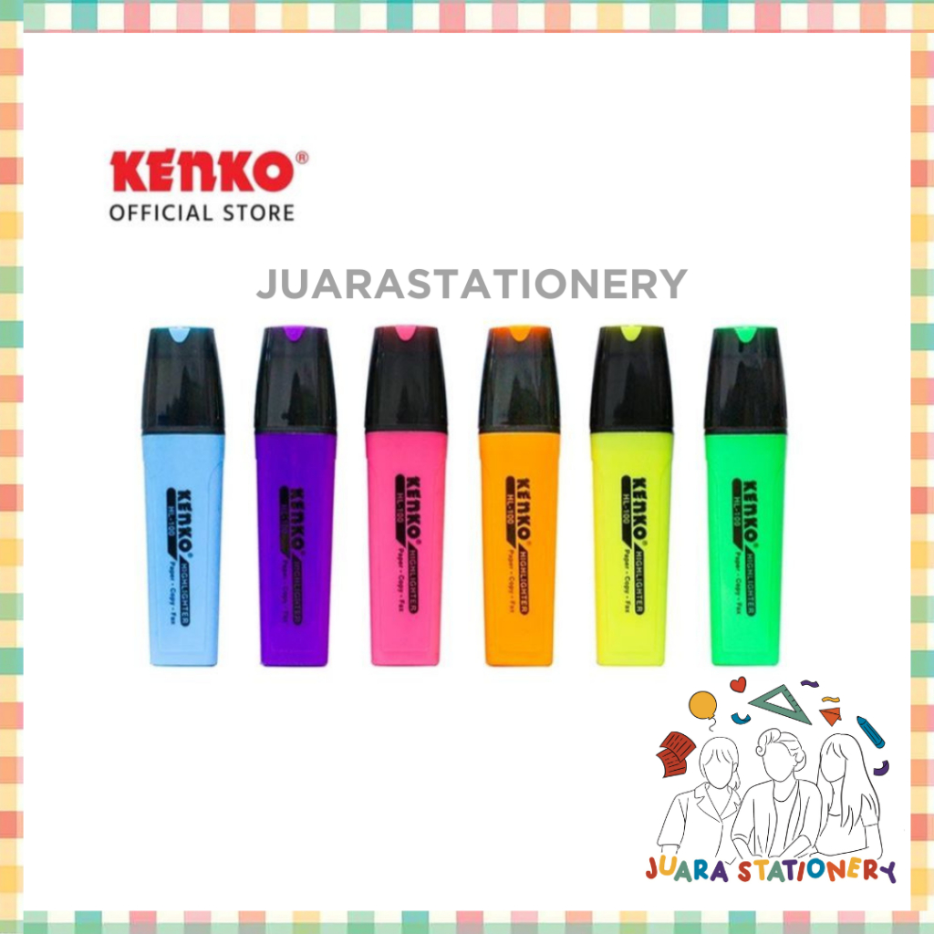Jual Highlighter Stabilo Kenko HL-100 / Spidol warna neon (PER PCS ...