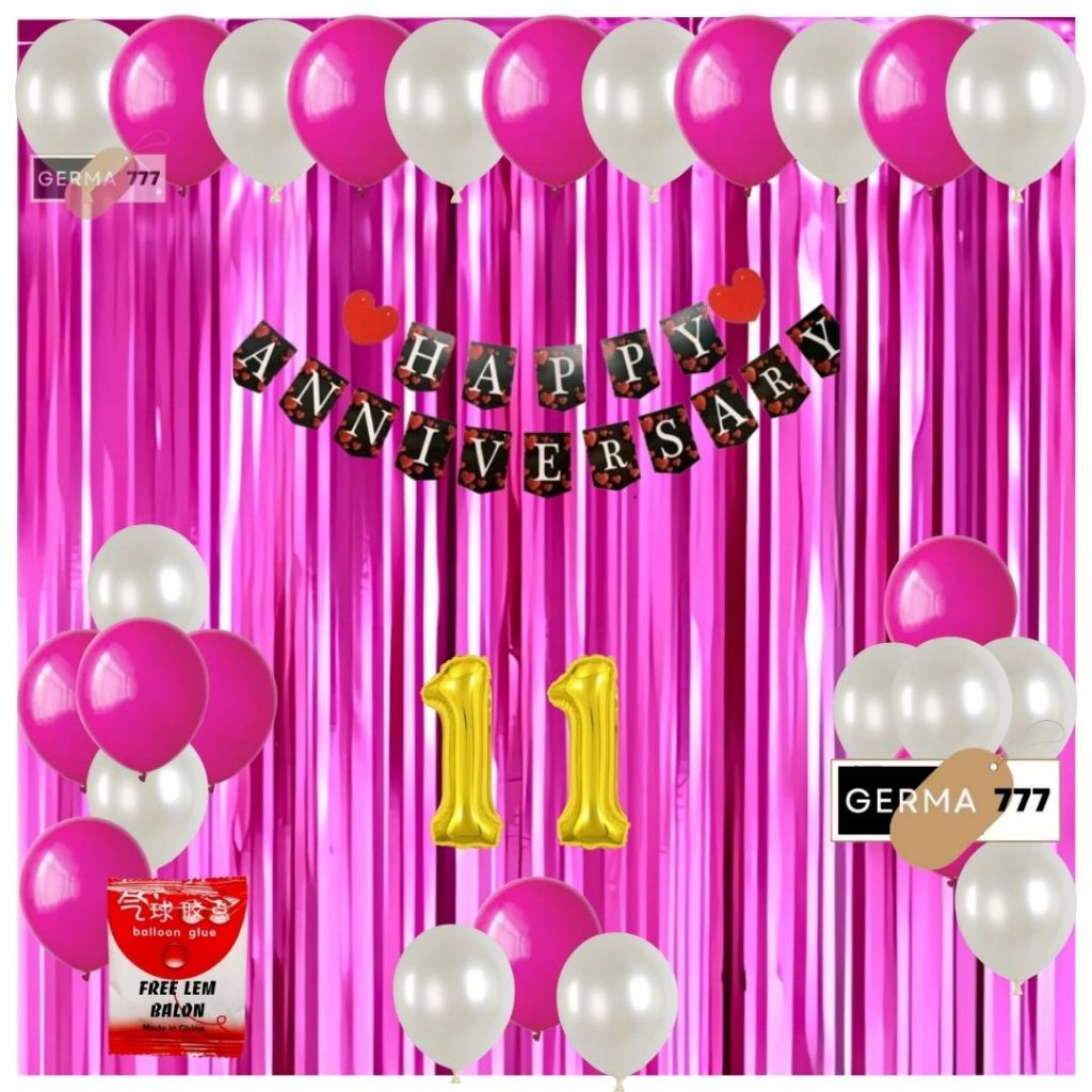 Jual Paket Dekorasi Pesta Balon Ulang Tahun Pernikahan Banner Hitam ...