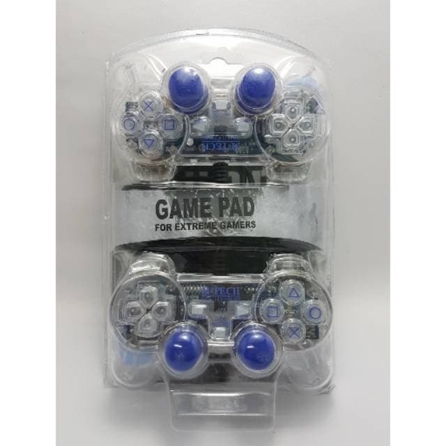 Jual JOYSTICK DUAL TRANSPARAN PUTIH PC DOUBLE JOYPAD WIRED USB DUAL ...