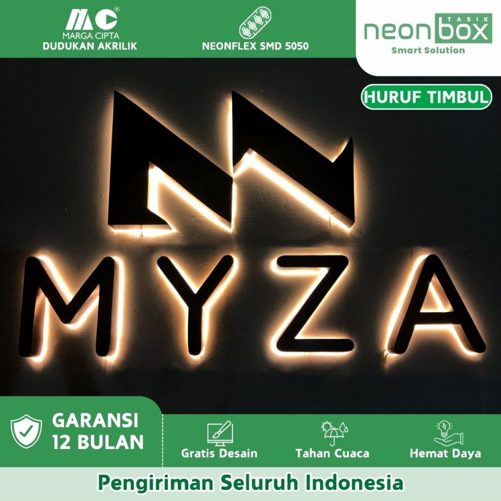 Jual Huruf Timbul Akrilik LED Lampu Menyala Huruf Timbul Untuk Dindind ...