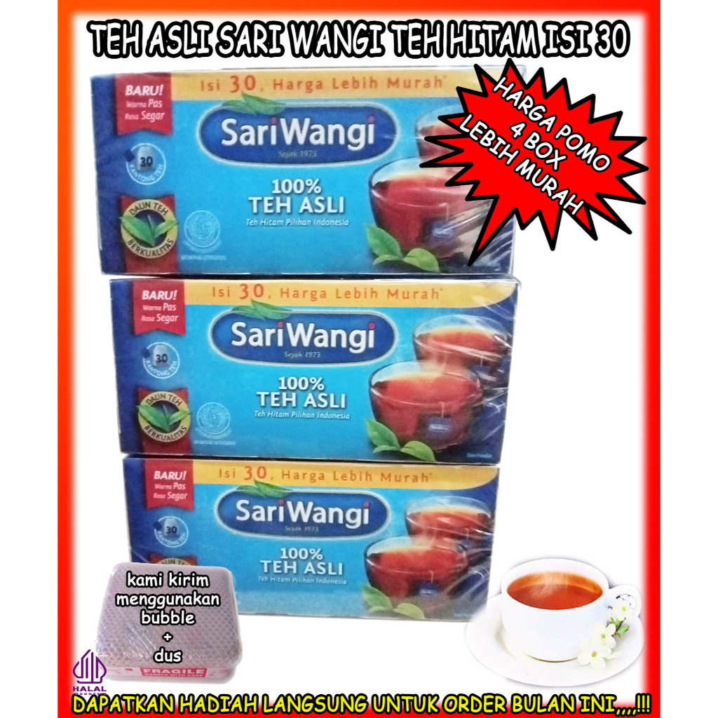 Jual Teh Hitam Sariwangi Box Isi 30 Kantong | Shopee Indonesia