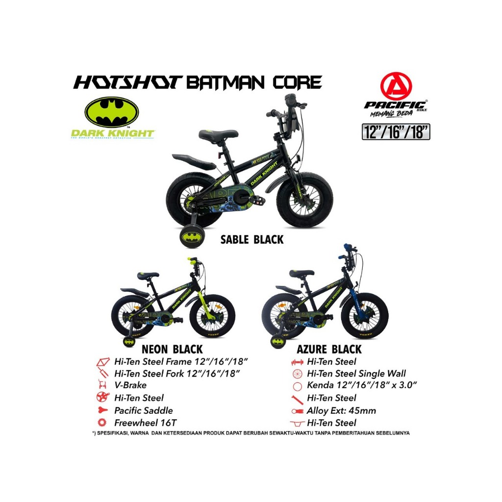 Jual Sepeda BMX Anak Laki-Laki Pacific Hotshot Batman Core Ban Jumbo 16 ...