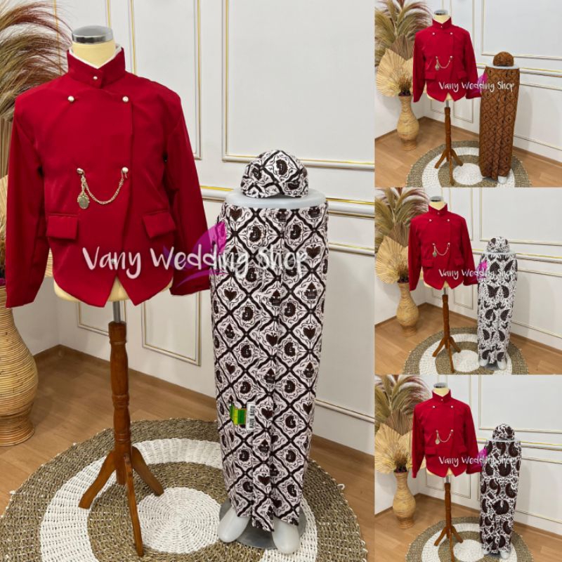 Jual (1set, Cowok) Pakaian Adat Jawa / Beskap + Jarik + Blangkon + Free ...