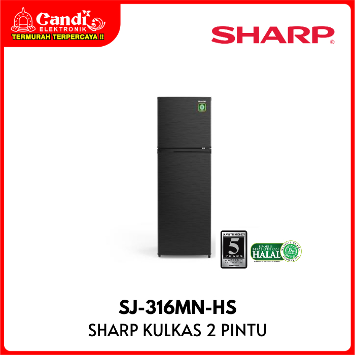 Jual SHARP Kulkas 2 Pintu Kapasitas 237 Liter Kirei Series SJ-316MN-HS ...