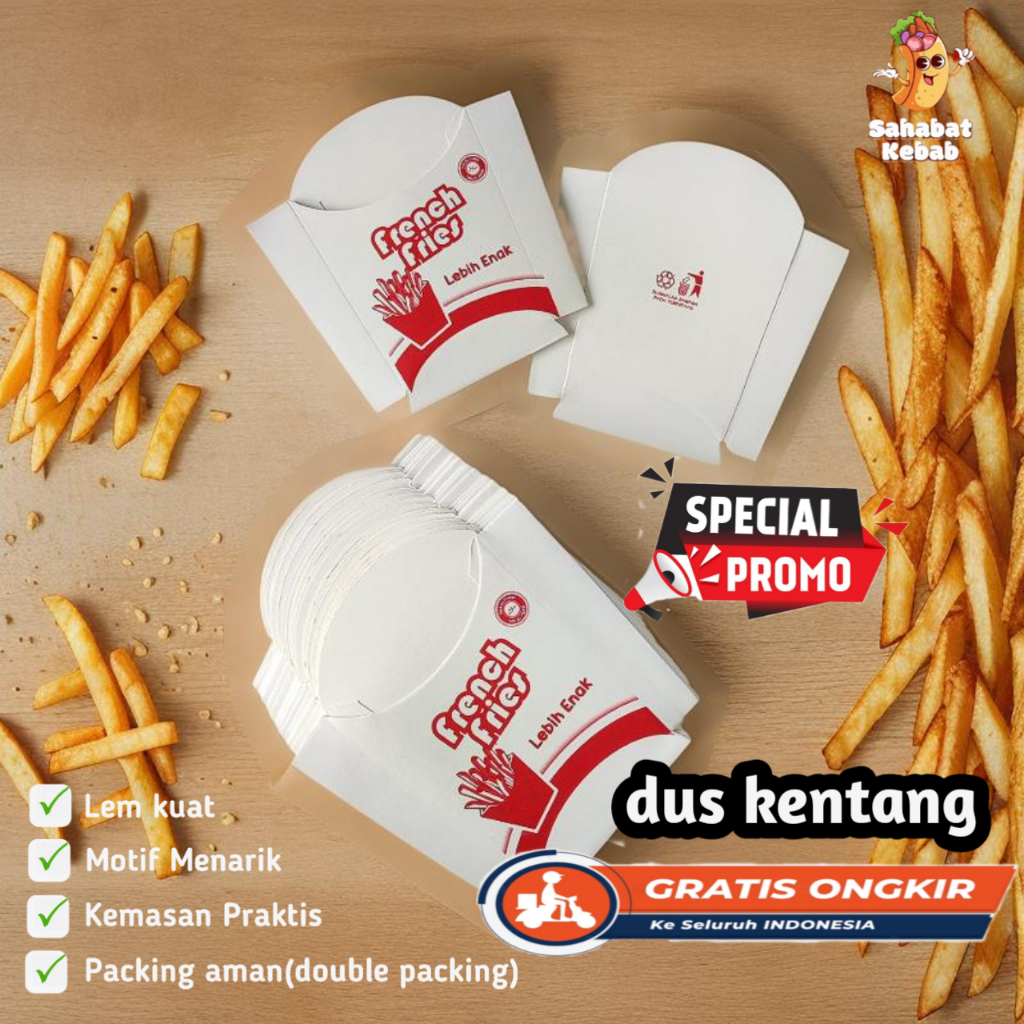 Jual PROMO Box Kentang Goreng Polos ,Dus Kentang Goreng isi 100pcs ...