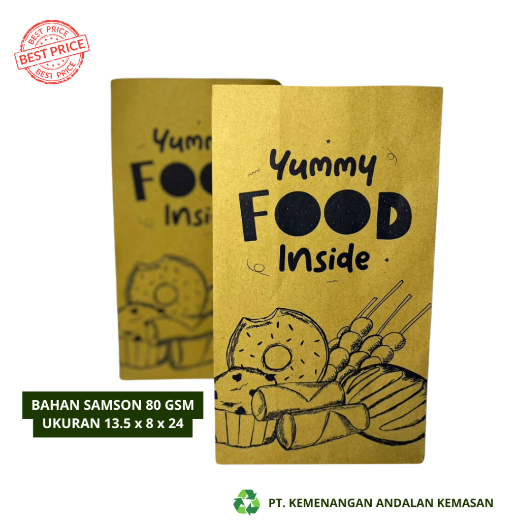 Jual Kantong Kertas Samson Kraft Paper Bag Coklat Polos Goodie Bag 80 ...