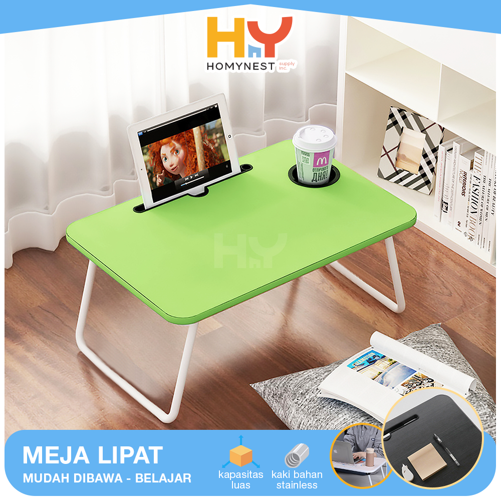 Jual HOMYNEST Meja Lipat Belajar Anak Portable Lesehan Holder Tablet ...
