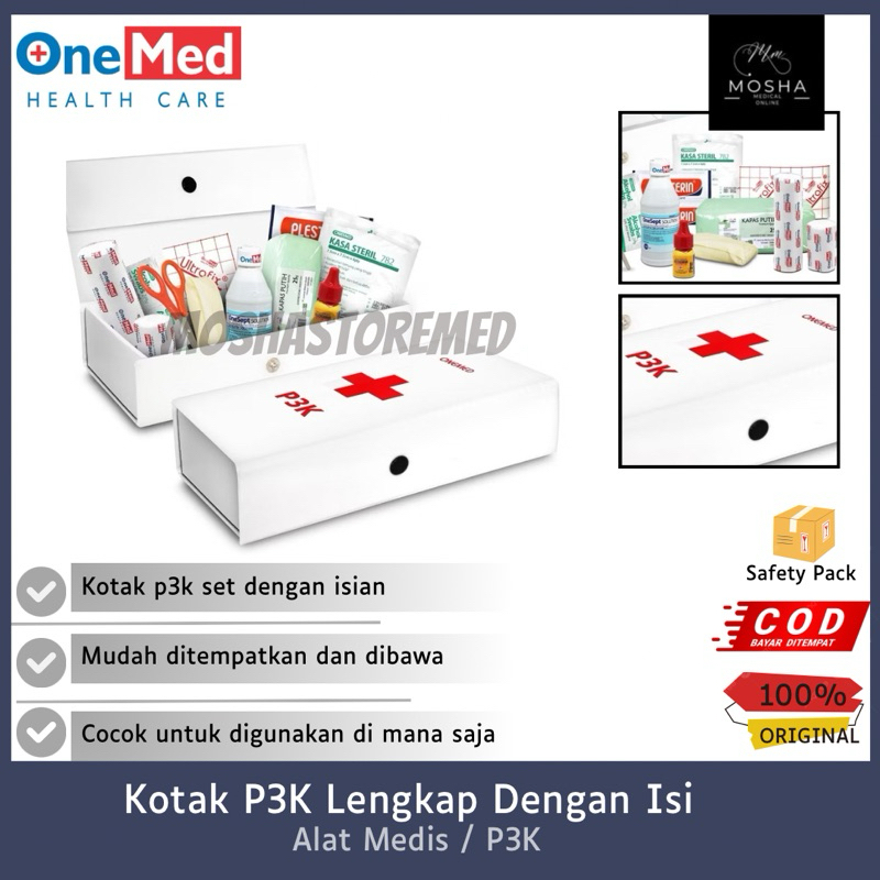 Jual ONEMED-Kotak P3K+Isi Box | Shopee Indonesia
