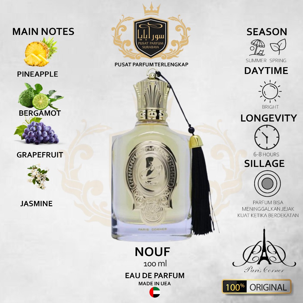 Jual Nouf Paris Corner Premium Parfum Pria/Wanita/Unisex Original Made ...