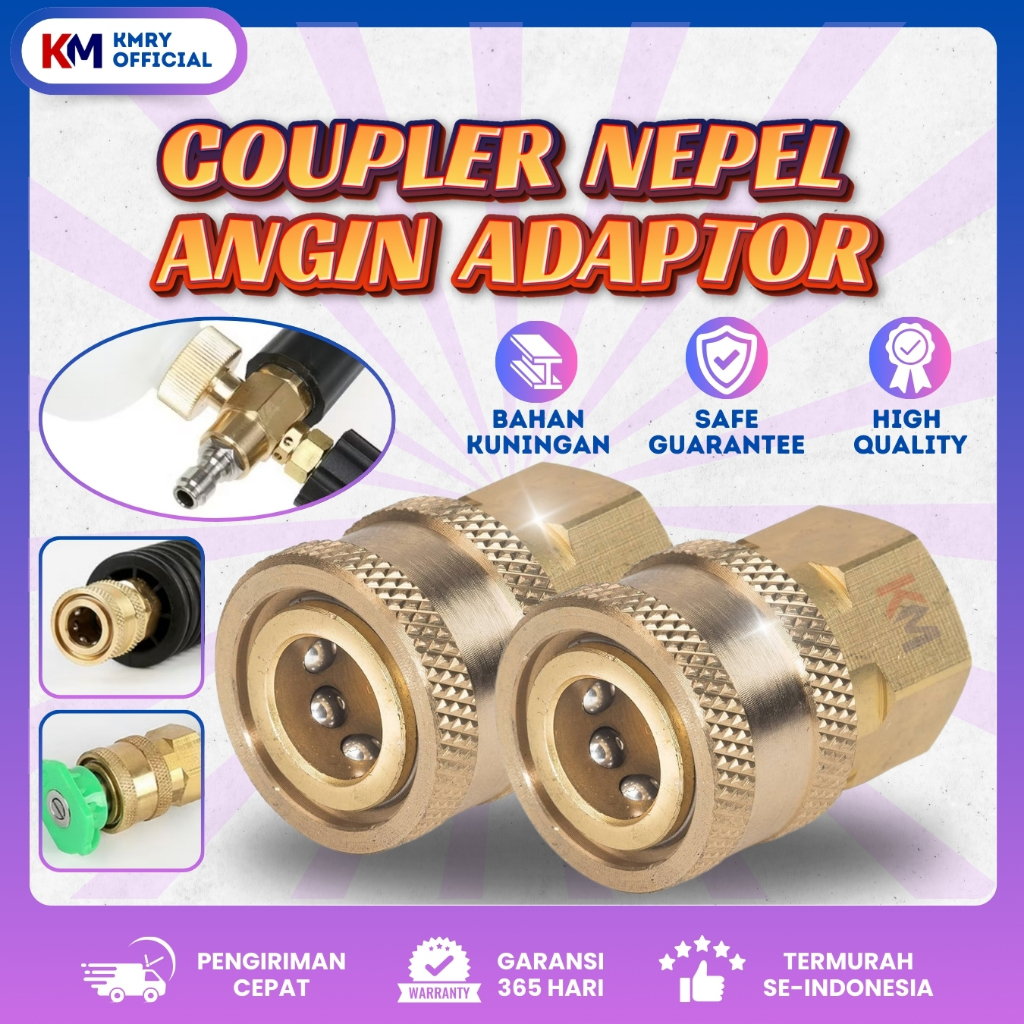Jual KMRY Coupler nepel angin adaptor M22 1/4 Male M14X1.5 Female Male ...