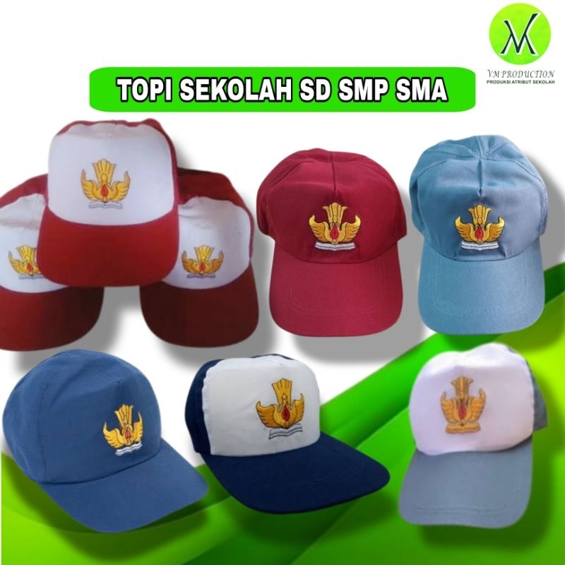 Jual Topi Sekolah | Topi SD | Topi Sd SMP SMA | Topi Merah Putih | Topi ...