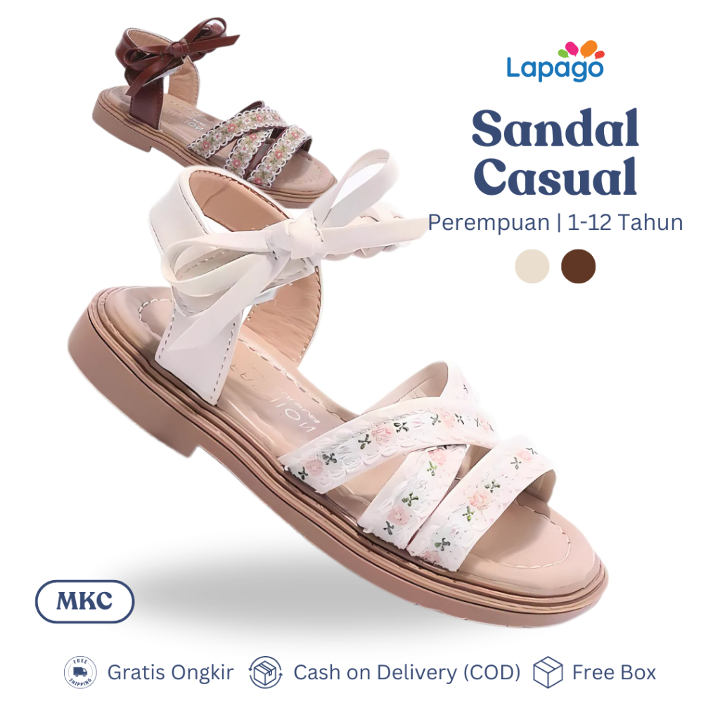 Jual LAPAGO FREE BOX Sandal Slip on Anak Perempuan Casual Usia 1 - 12 ...