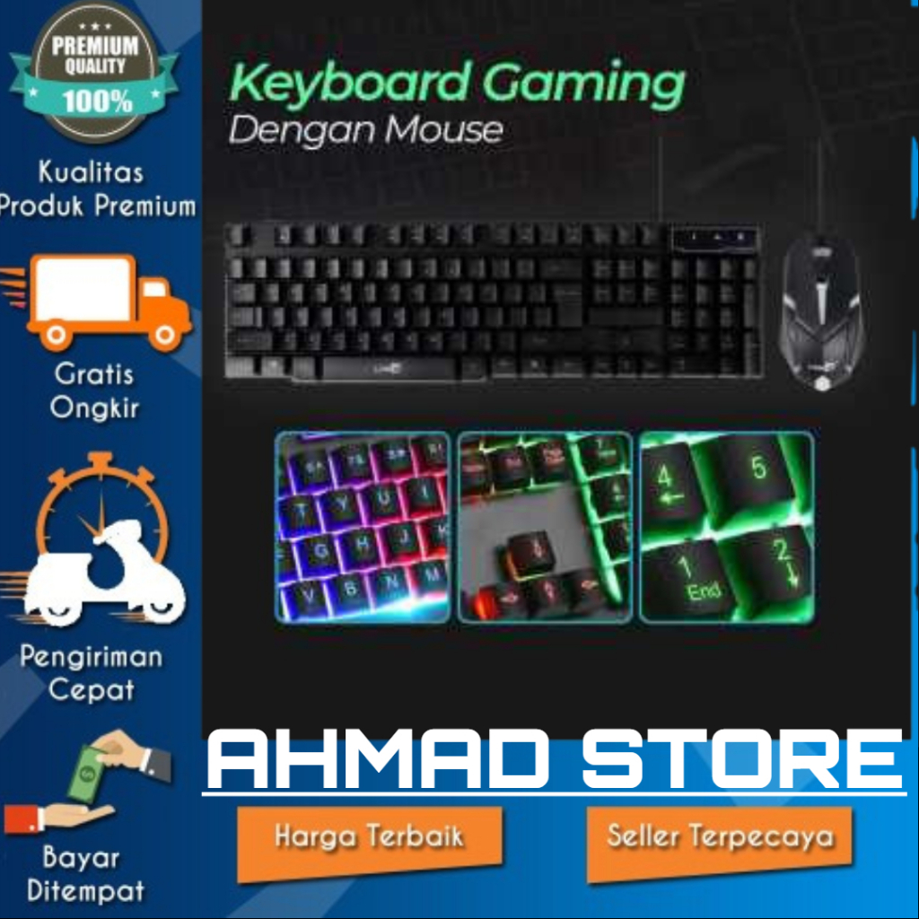 Jual Gaming Keyboard LED with Mouse | Shopee Indonesia