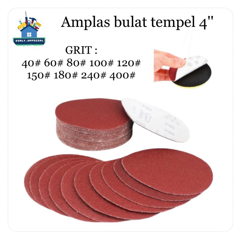 Jual Amplas Bulat Velcro Disc 4 Inch Grit 60 80 100 120 150 180 240 ...