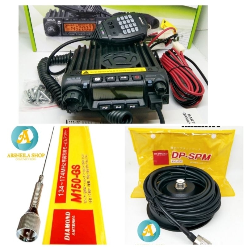 Jual Paket lengkap Radio Rig mobil vhf berlin BL 9000 65 watt original ...