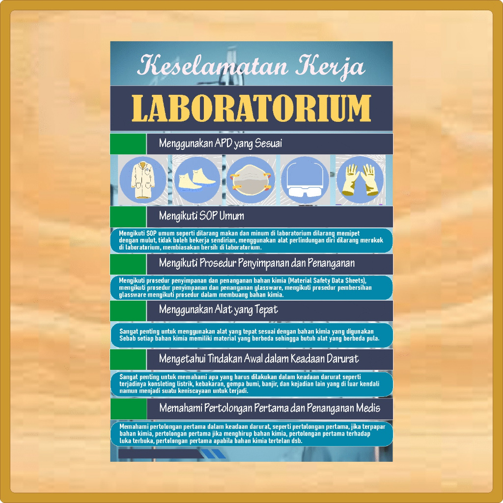 Jual Stiker Poster Alat Pelindung Diri Laboratorium APD warna biru ...