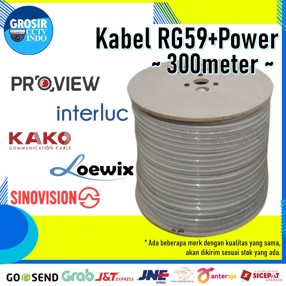 Jual Kabel CCTV Coaxial RG59+Power 300m | Shopee Indonesia