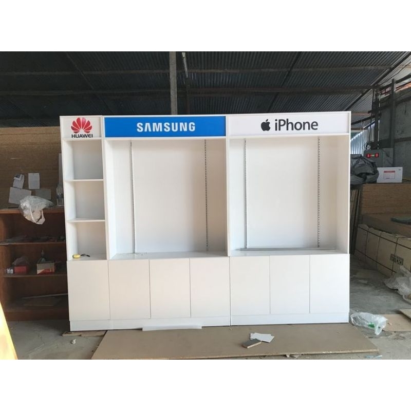 Jual MEJA DISPLAY COUNTER HANDPHONE PLYWOOD 9mm | Shopee Indonesia