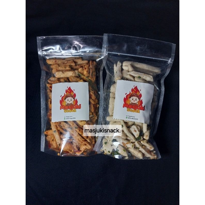 Jual Basreng stick pedas/original daun jeruk 120gr, masjuki snack ...