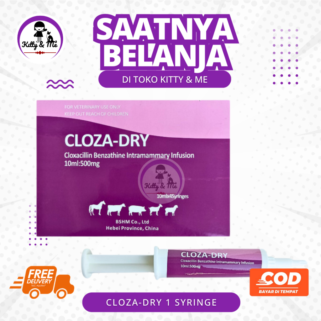 Jual CLOZA-DRY 1 SYRINGE - Obat Anti Mastitis Ternak Sapi Kambing Domba ...