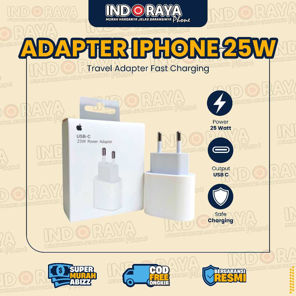 Jual Adapter iPhone 25W USB C Fast Charging Kepala Batok Adaptor ...