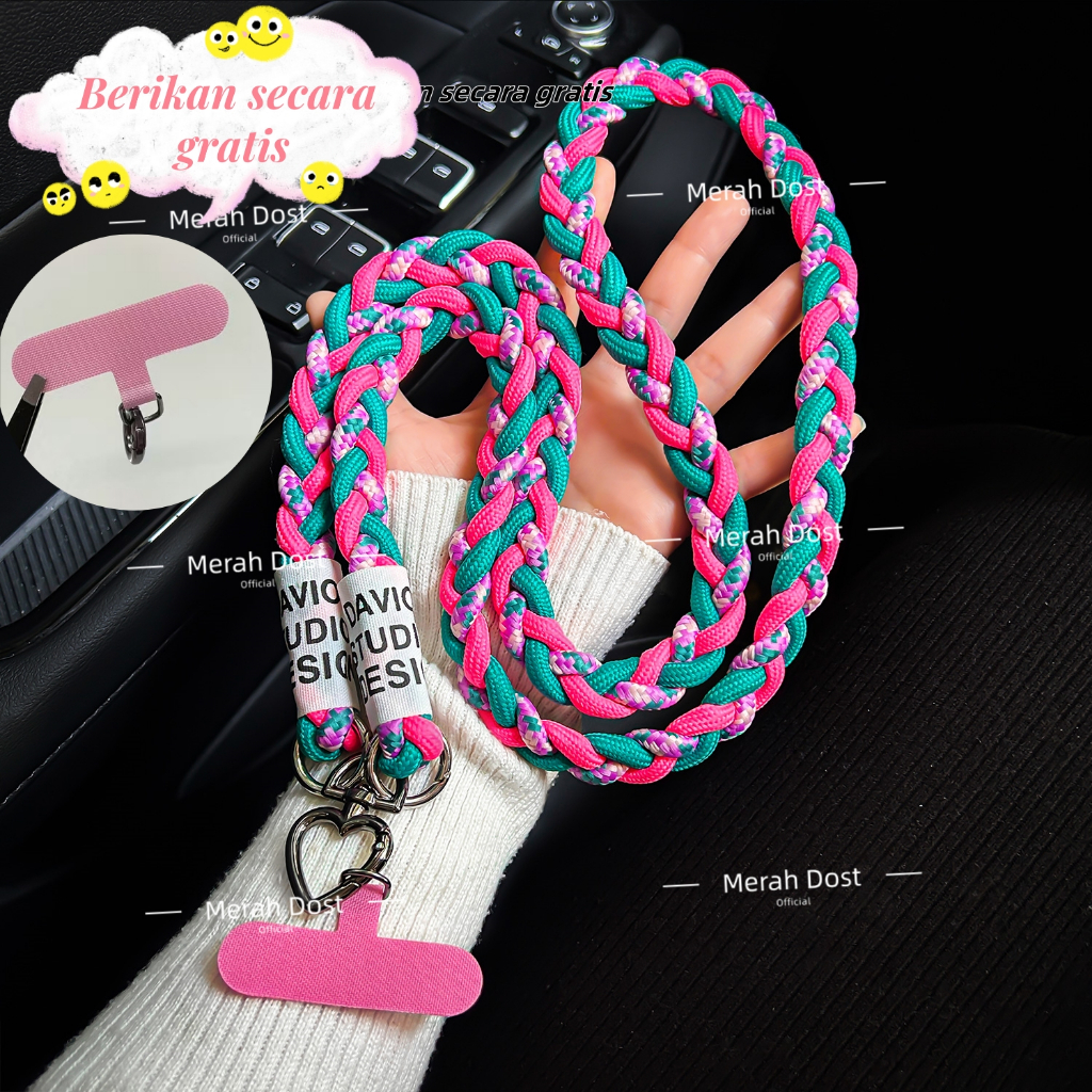 Jual Tali HP Lanyard Universal Bisa Cross-body Motif Flower Gantungan ...
