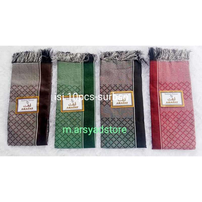 Jual grosir surban isi 10.pcs sorban Arafat Motif Warna Surban tenun ...