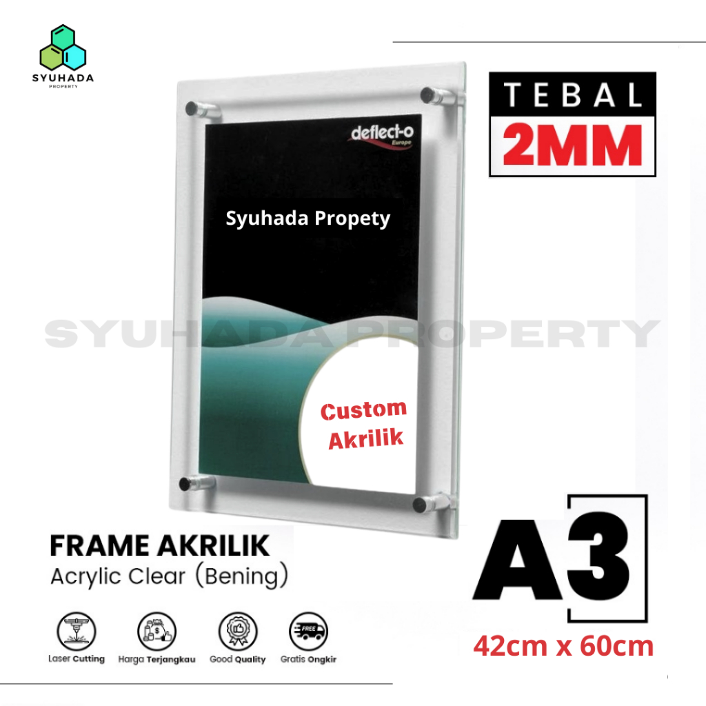 Jual FRAME AKRILIK DINDING A3 / BINGKAI FOSTER BANNER FOTO / DISPLAY ...