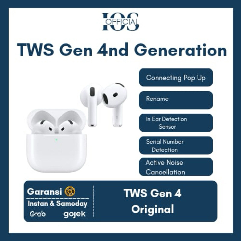 Jual [Garansi 1 Tahun] TWS Gen 4nd | Active Noice Cancellation ...