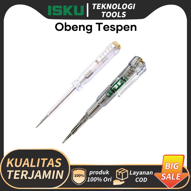 Jual ISKU Obeng tespen listrik dengan Dual LED, deteksi kegagalan daya ...