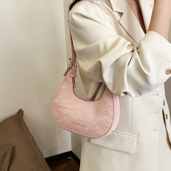 Jual Ready/COD Tas Wanita Tas Merah muda Simple Bulan Baru Tas Bahu Tas ...