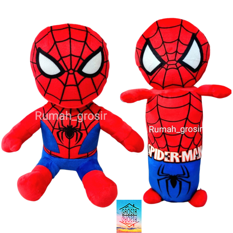 Jual Boneka Spiderman Bantal Guling Spiderman Bantal Leher Spiderman ...