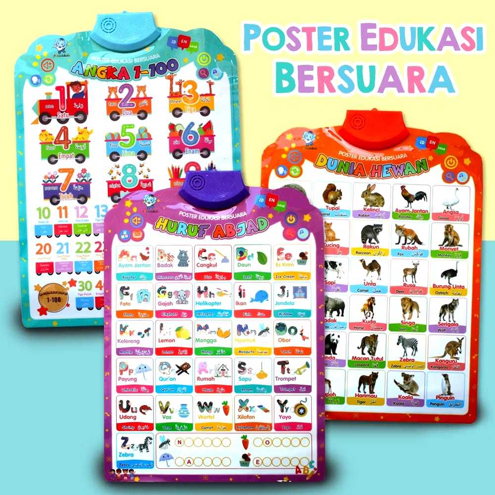 Jual Poster Suara Hijaiyah Edukasi Anak Dinding Gantung Bersuara Mainan ...