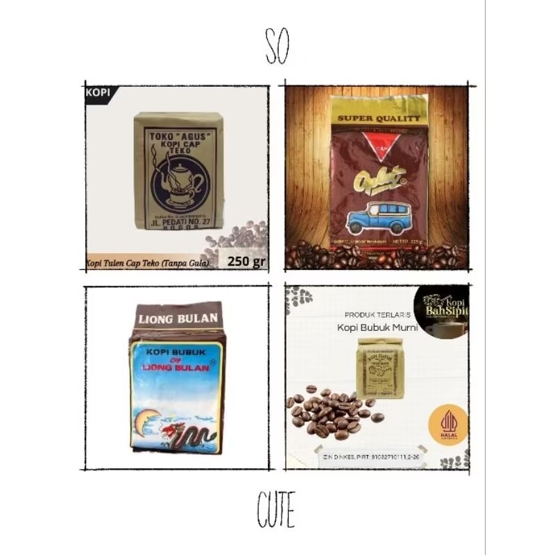 Jual Paket Kopi Khas Bogor (isi 4pcs) Kopi Liong, Kopi Teko, Kopi ...