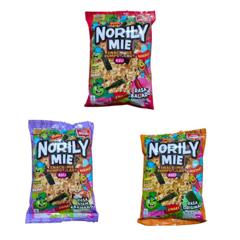 Jual Norily Mie Snack Mie Rumput Laut 20gr - Makanan Ringan - Seaweed ...