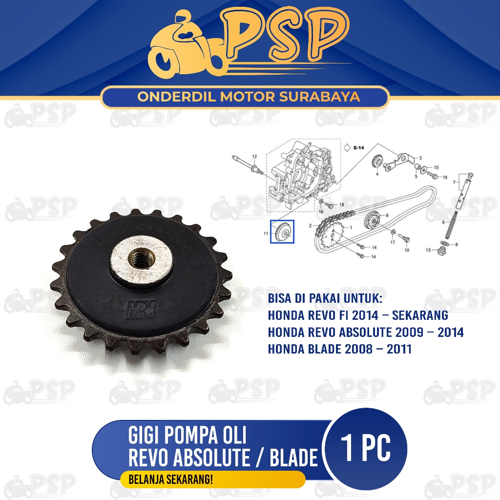 Jual Gigi Pompa Oli Blade / Revo Absolute (23 T) - Ger Gir Gear Pompa ...