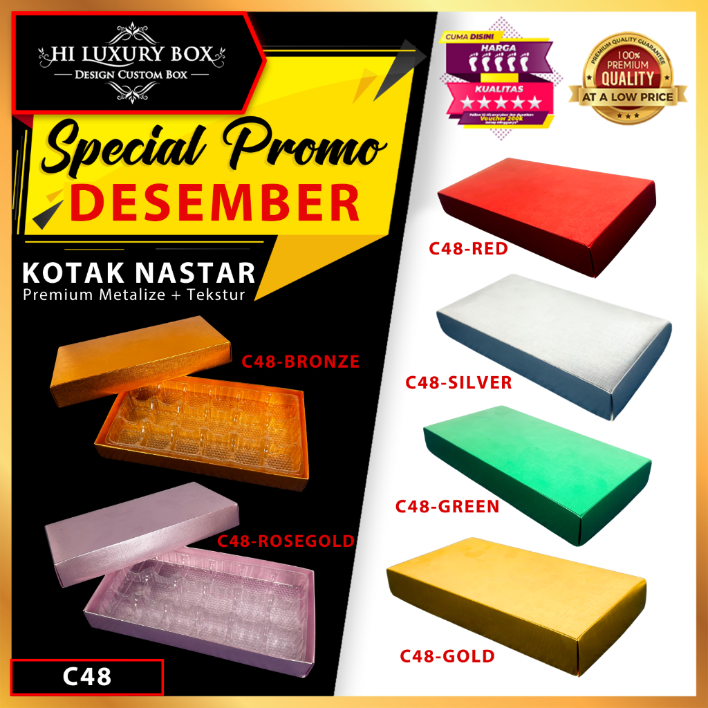 Jual Box Coklat / Kotak Kue Nastar Mika/ Box Kado Hampers / BoxHologram ...