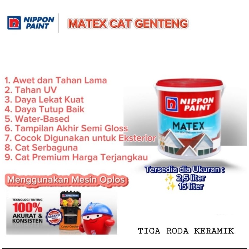 Jual matex cat genteng/cat serbaguna/cat tembok/cat marka jalan/cat ...