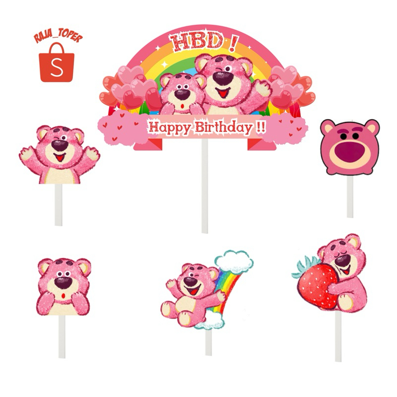 Jual Toper karakter Lotso/ Cake toper termurah/ Toper full stick ...
