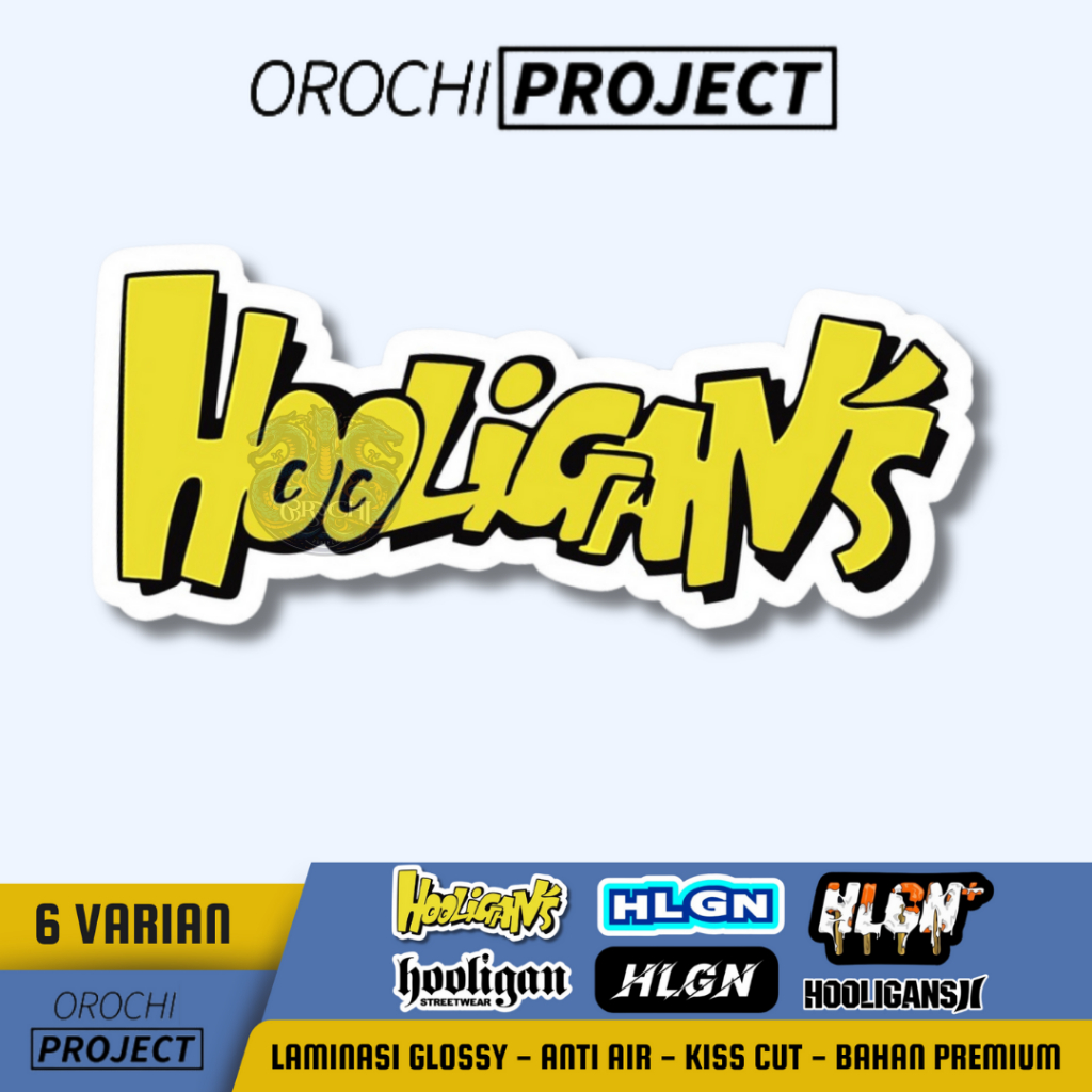 Jual Sticker Stiker Brand Logo Distro Hooligans HLGN Vinyl Glossy Anti ...