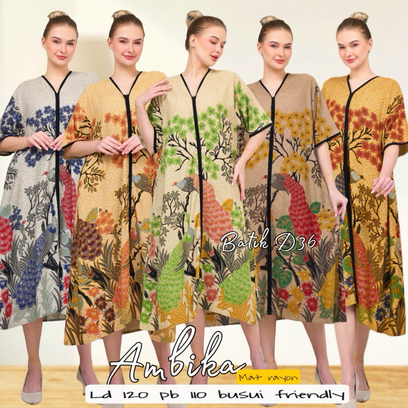 Jual (Semerbak) Daster AMBIKA rayon halus busui friendly ld 120 Jumbo ...