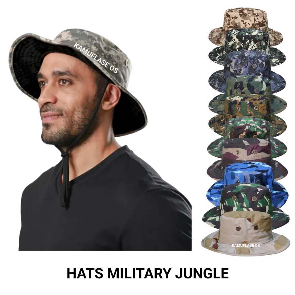 Jual Jungle hats camouflage military - Topi Rimba Premium loreng tni ...