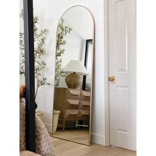 Jual FREE PACKING KAYU Standing Mirror Full Body Oval Mirror thin frame ...