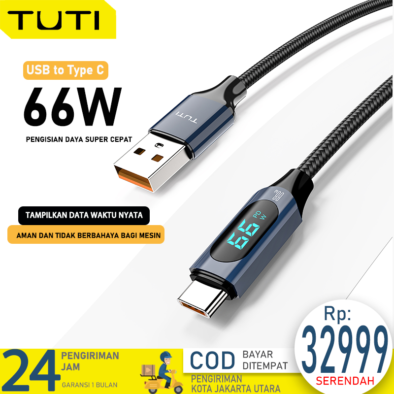Jual TUTI Kabel Data Type C 100W Fast Charging USB to Type C to Type C ...