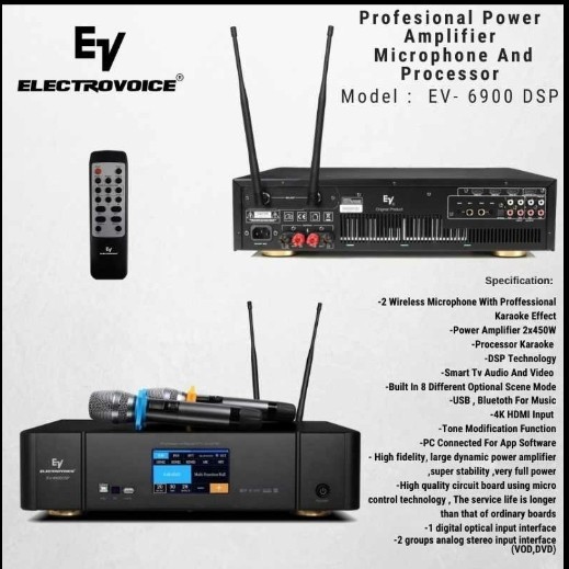 Jual Power ELECTROVOICE EV 6900 DS + Mic Karaoke Wireless Handheld ...