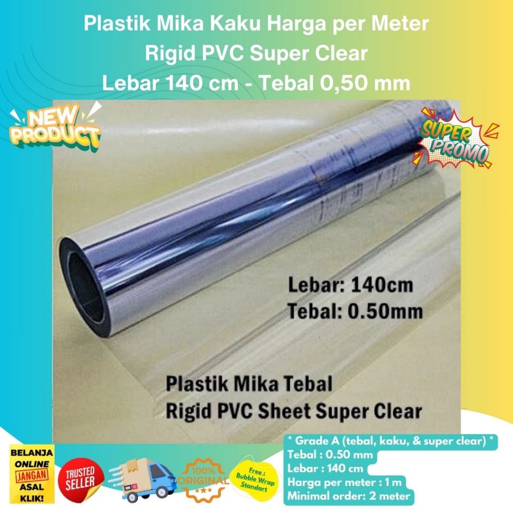 Jual CS 140cm Plastik Mika Kaku Rigid PVC Super Clear Lebar Tebal ORI | Shopee Indonesia