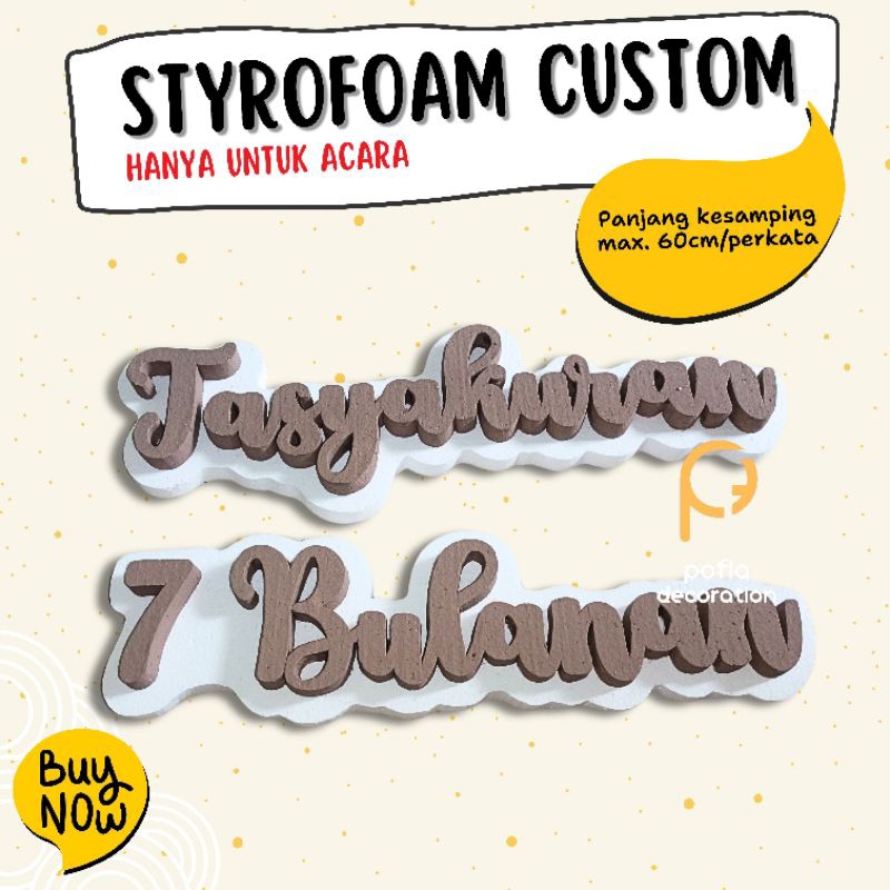 Jual Custom Huruf Styrofoam Timbul Dekorasi Backdrop khusus Acara (maks ...