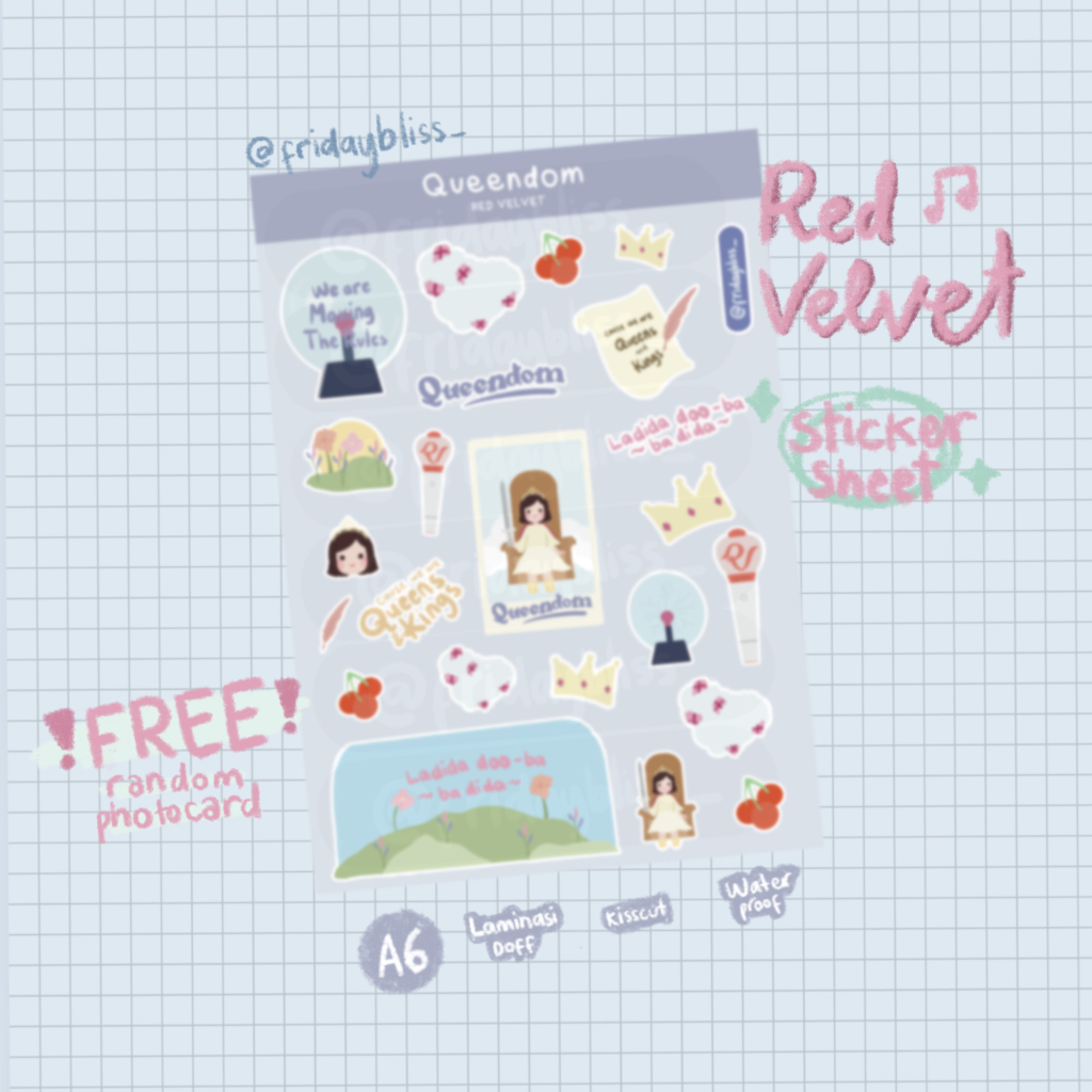 Jual STICKER SHEET REDVELVET - QUEENDOM | Shopee Indonesia